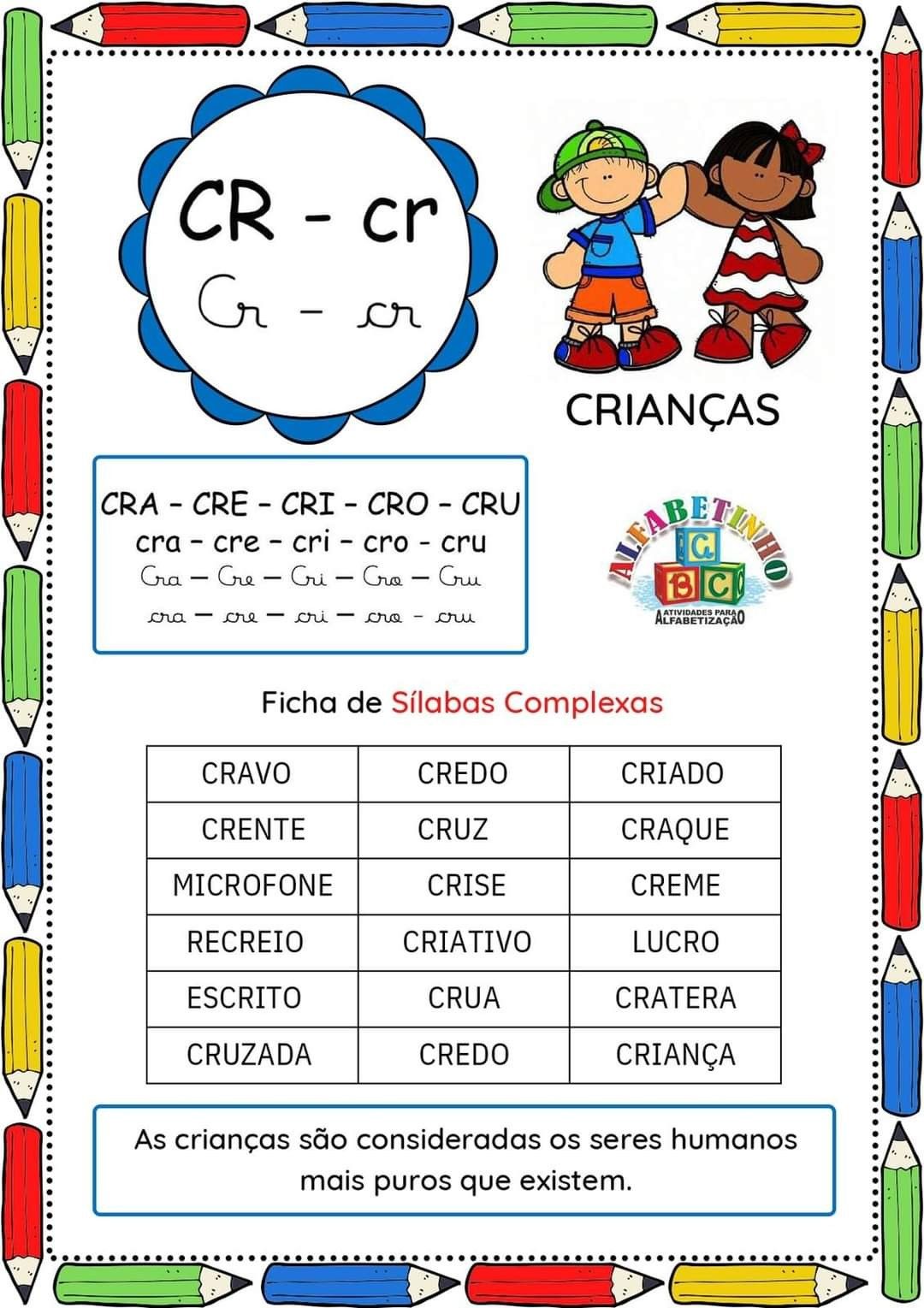ATIVIDADES SÍLABAS COMPLEXAS - Educando Pequenos